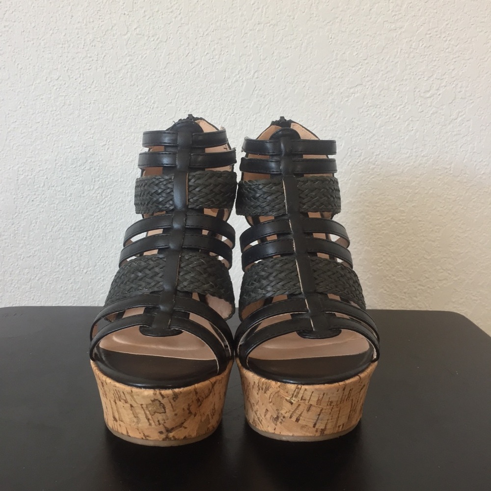 Forever Black Platform Wedge Sandals - Gem